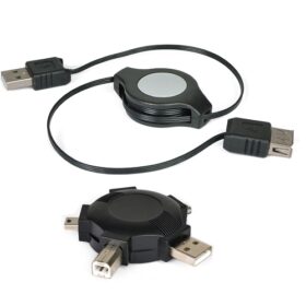 5in1 Multi-USB Retractable Charge & Sync Cable w/USB Adapter ...